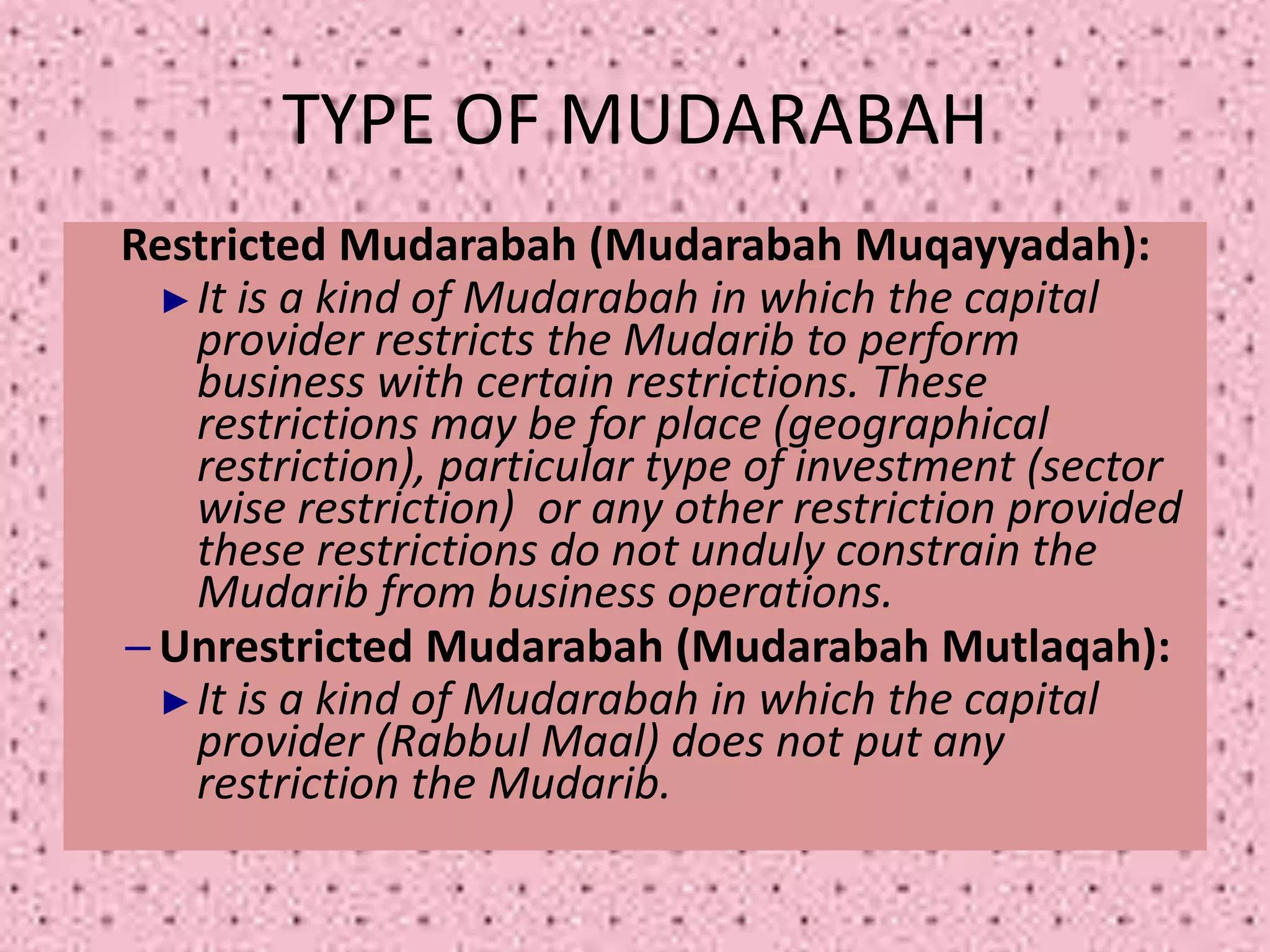 application of fund (al-mudarabah) | PPTX