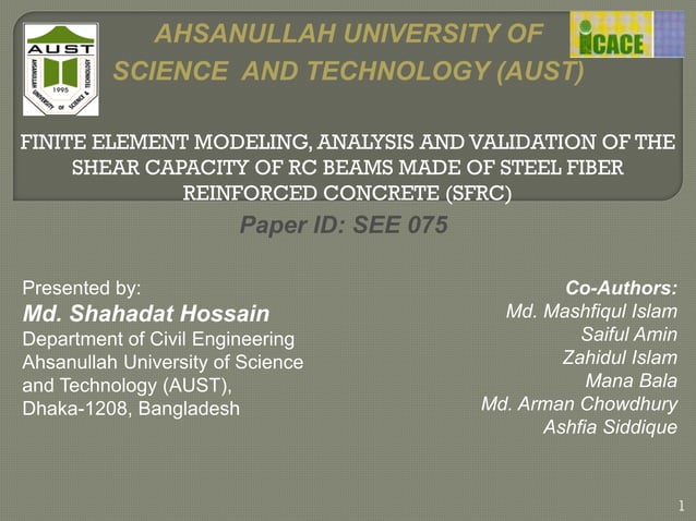 FINITE ELEMENT MODELING, ANALYSIS AND VALIDATION OF THE SHEAR CAPACITY OF RC BEAMS MADE OF STEEL ...