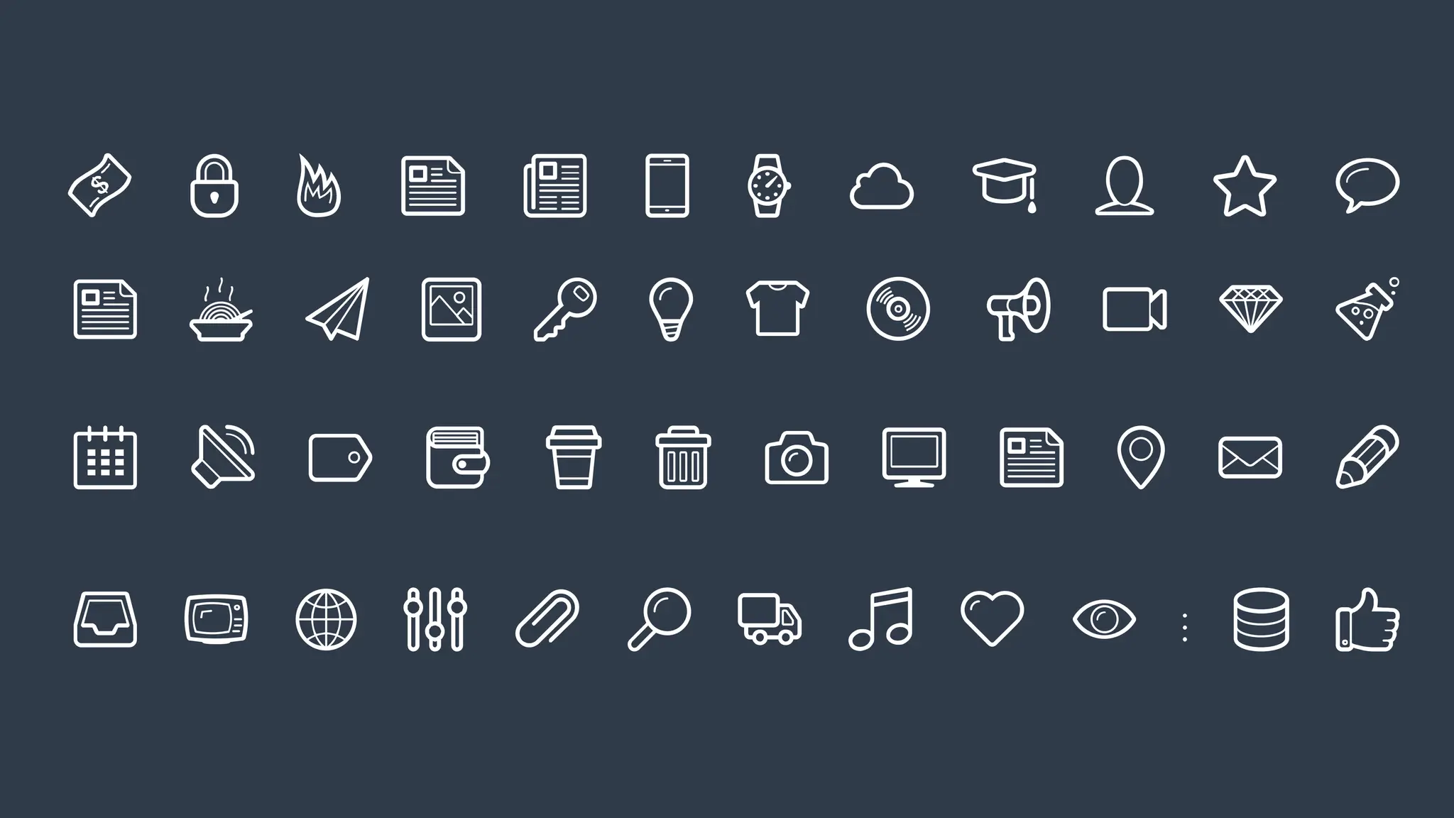 Presentations icons readymade for usage | PPTX