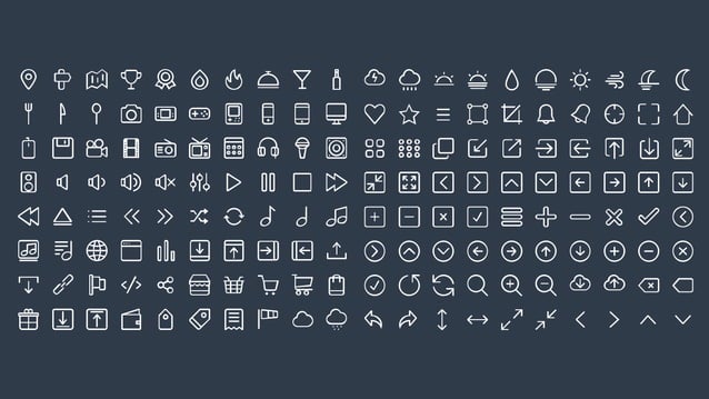 Presentations icons readymade for usage | PPTX