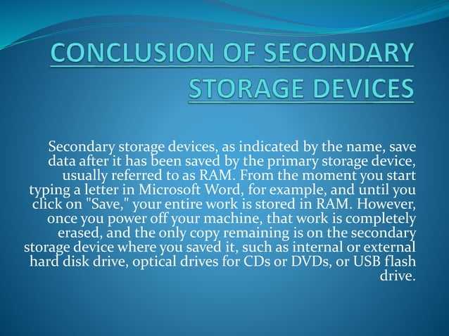 Secondary Storage Devices