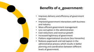 Presentation on the e government services | PPTX