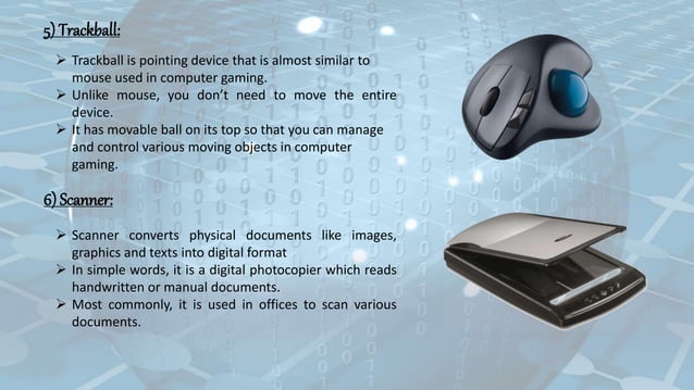 Presentation ICT 11.pptx. A detailed note on Input and Output devices by using examples and ...
