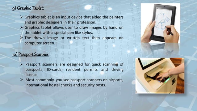 Presentation ICT 11.pptx. A detailed note on Input and Output devices by using examples and ...