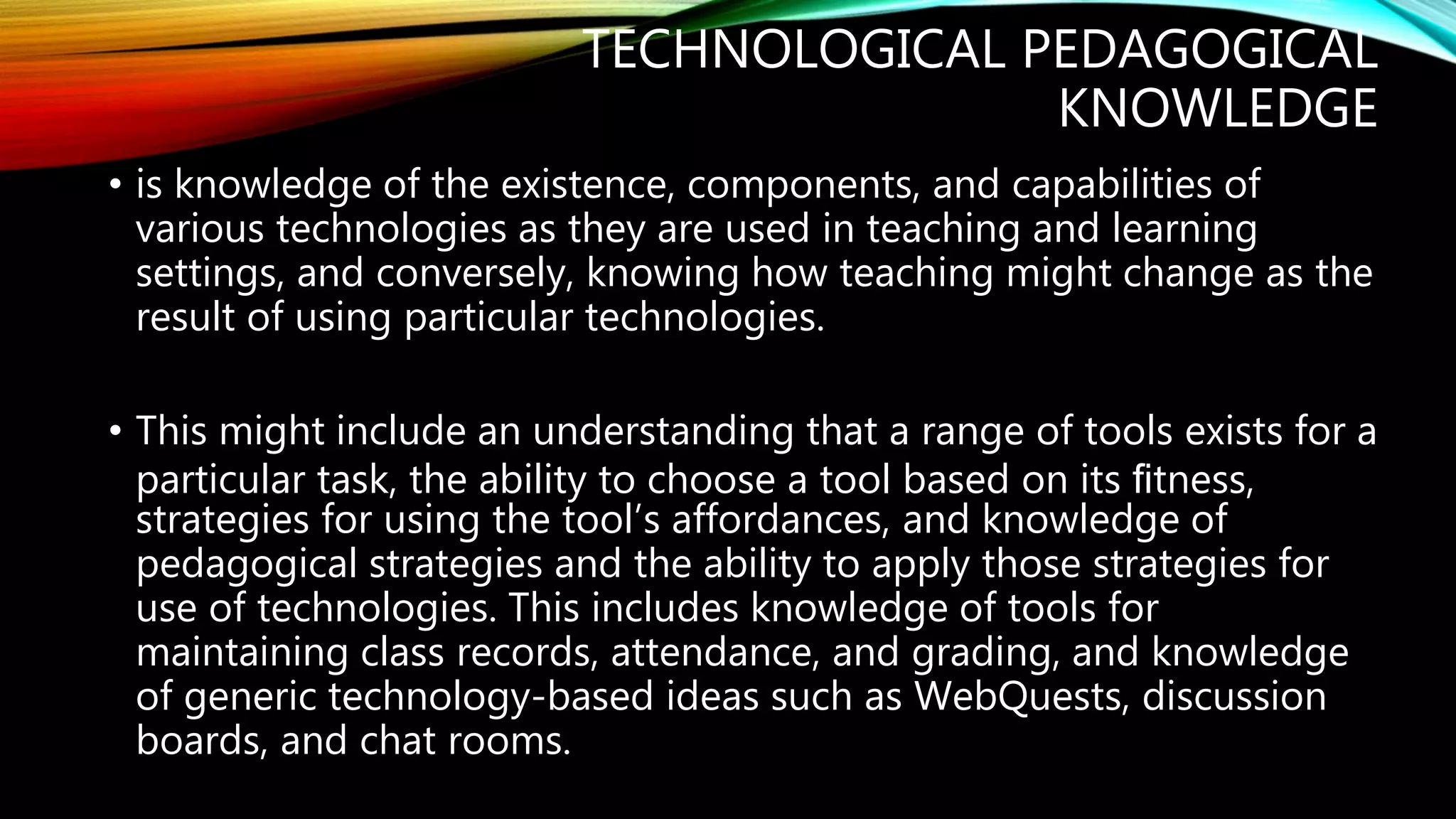 Mishra and Koehler's Technological Pedagogical Content Knowledge: A ...