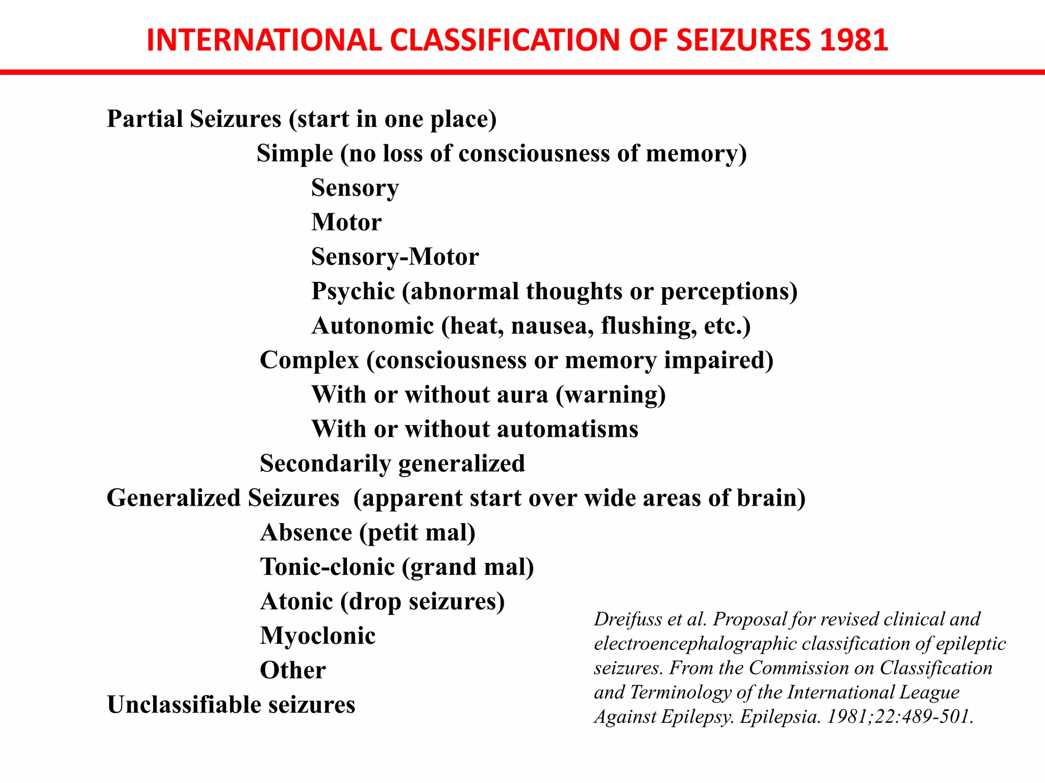 Presentation illustrating the 2017 classification of seizure types(1 ...