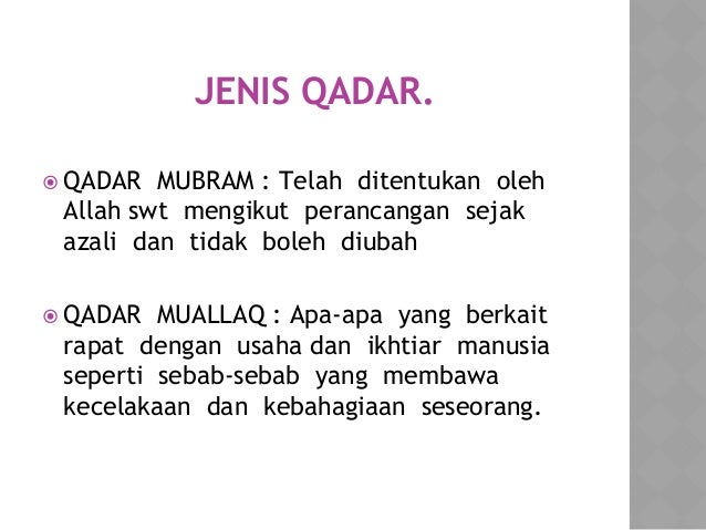 Jenis Qada Dan Qadar - KristatuSpencer Jenis Qada Dan Qadar - KristatuSpencer