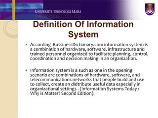 Definition of Information System | PPTX