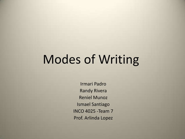 Presentation Modes of Writing | PPT