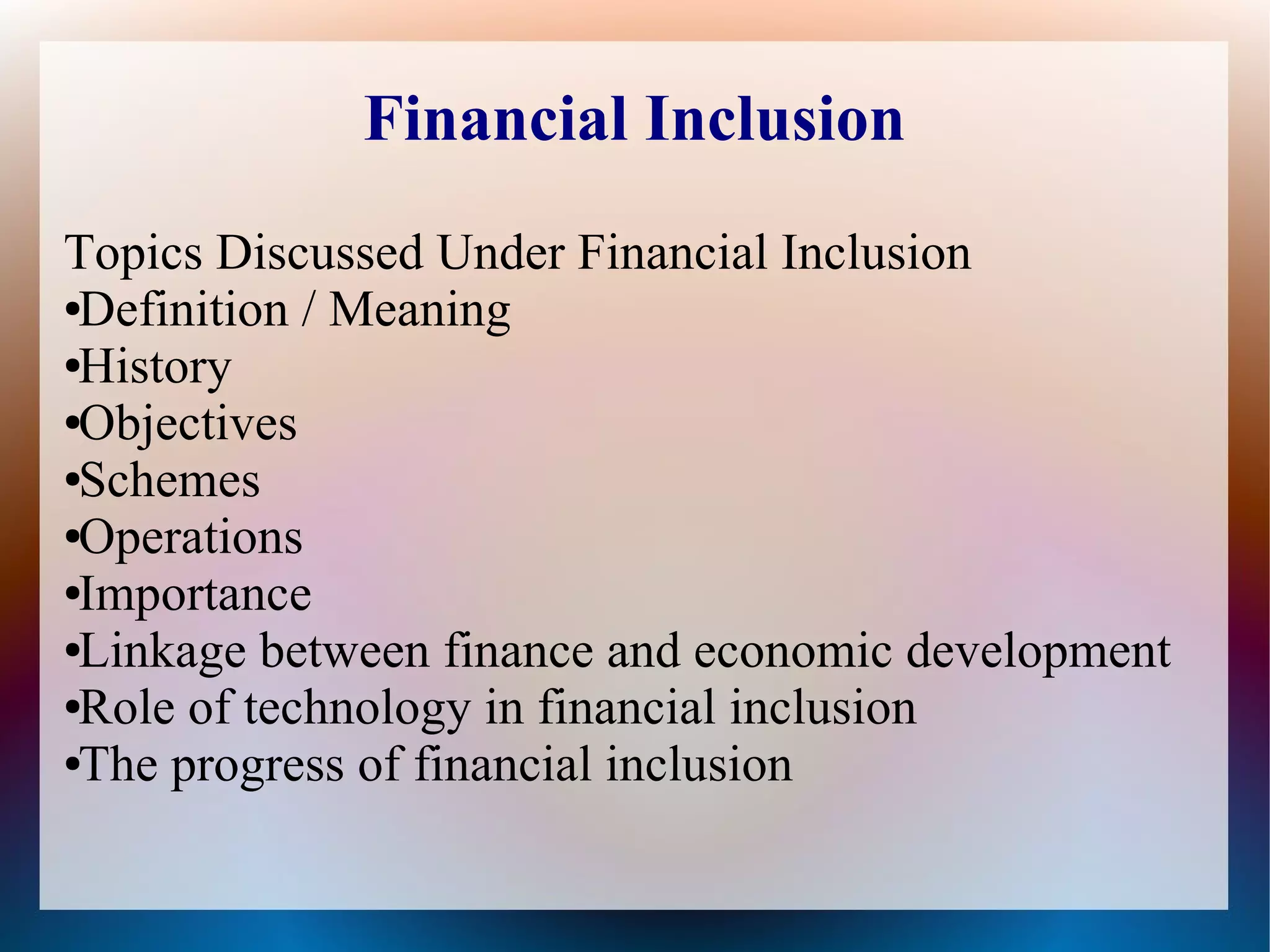 Financial Inclusion | PDF