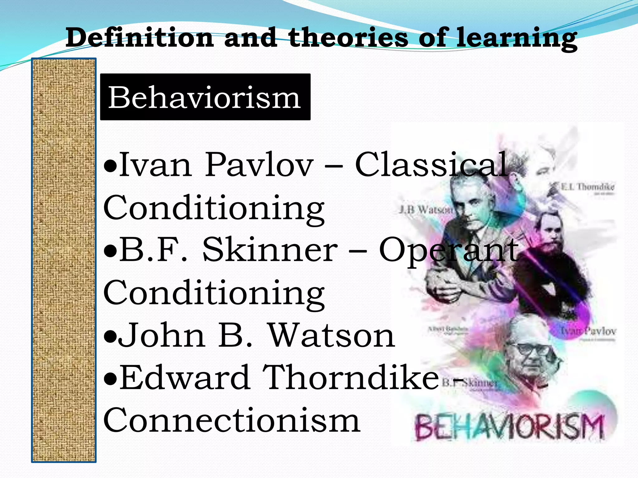 Learner: Definition and theories of learning, Student’s Learning Style ...