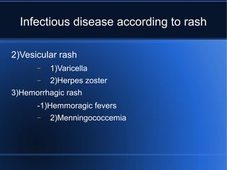Rash differential Diagnosis of Infectious diseases | PPT