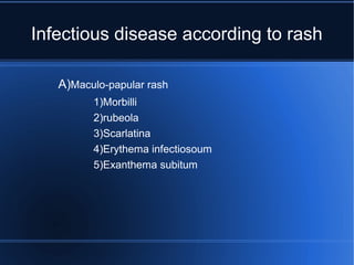 Papular Rash Differential