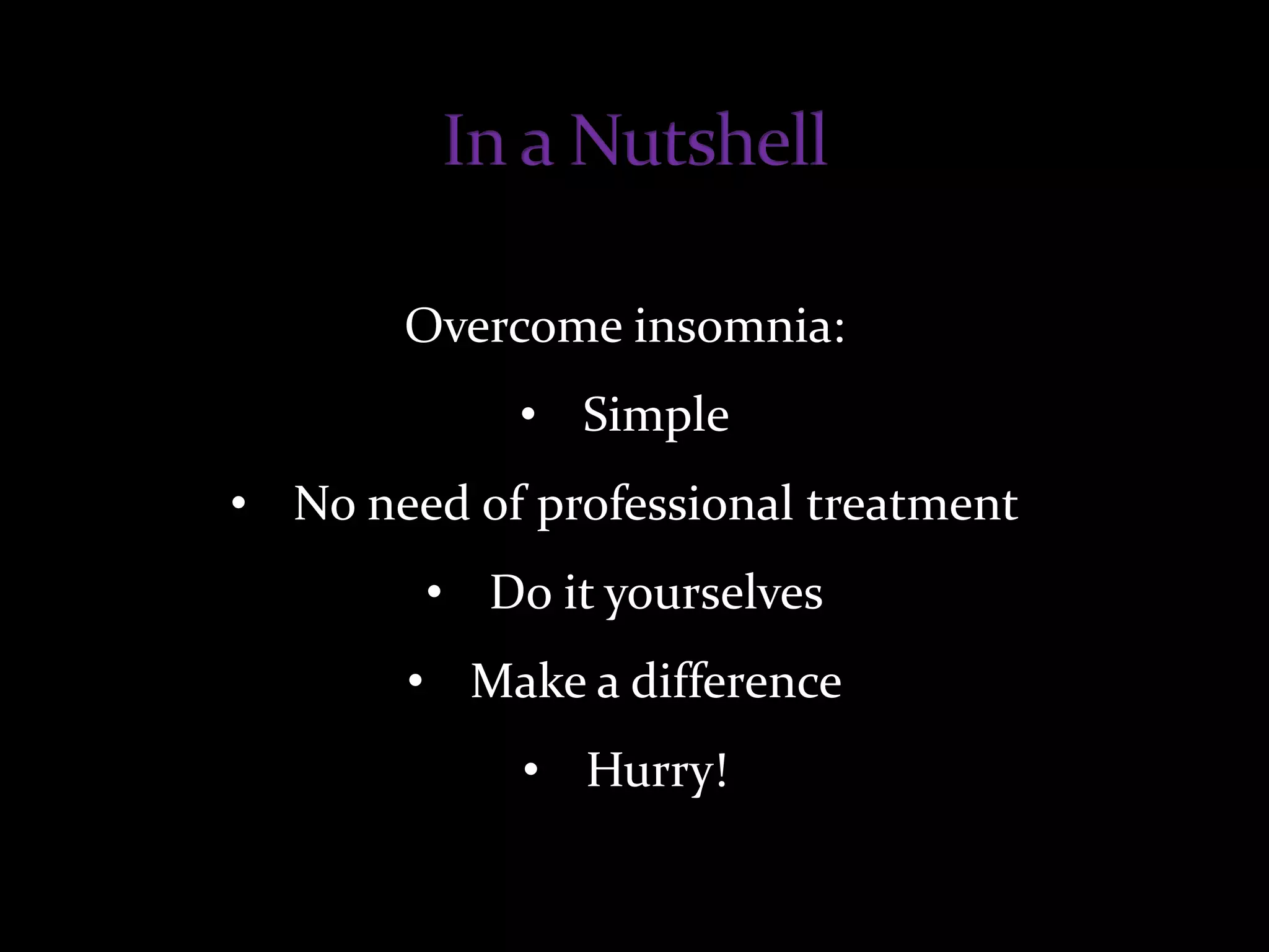 Overcoming Insomnia | PPTX
