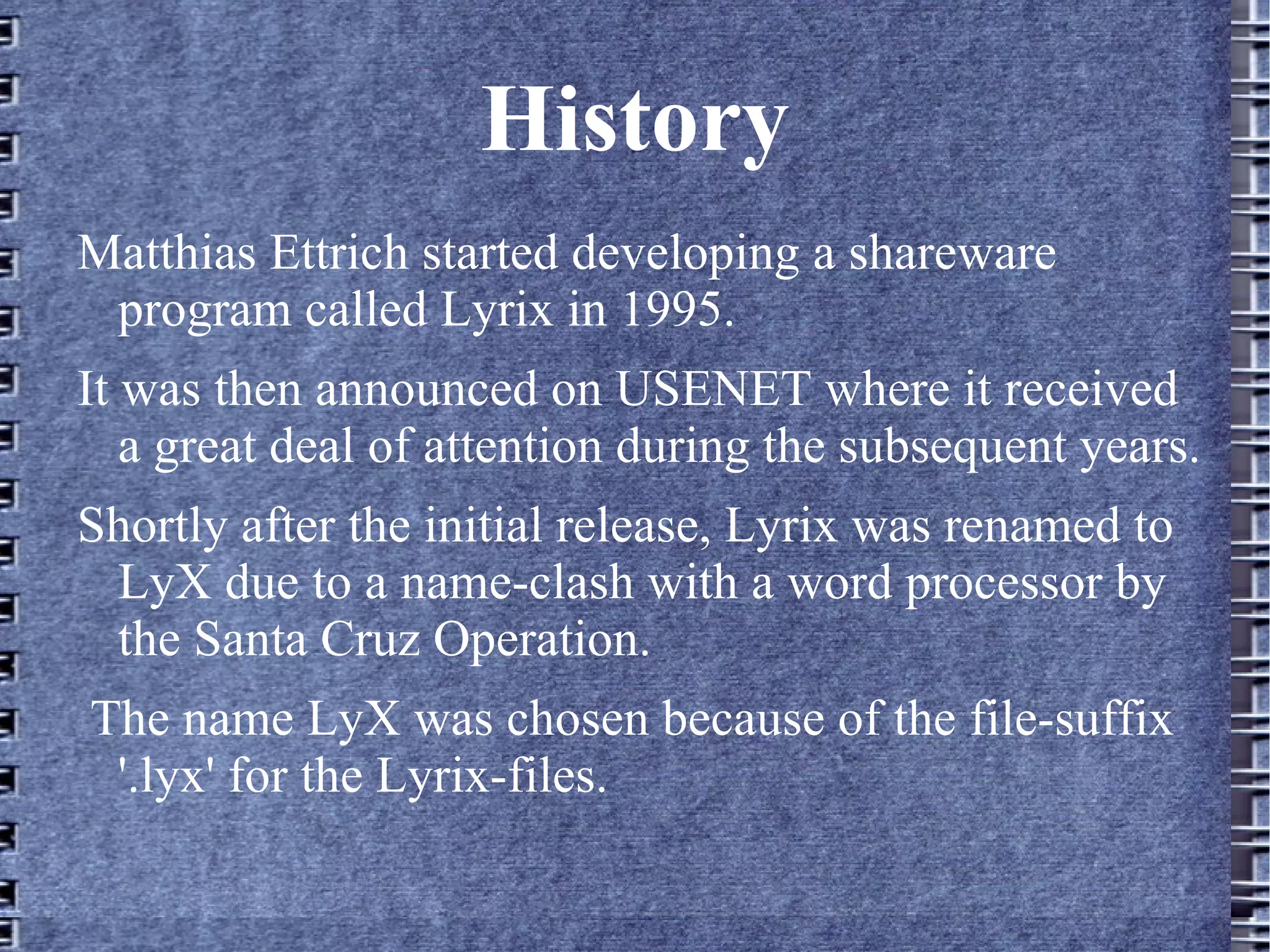 Presentation in lyx document processor | ODP