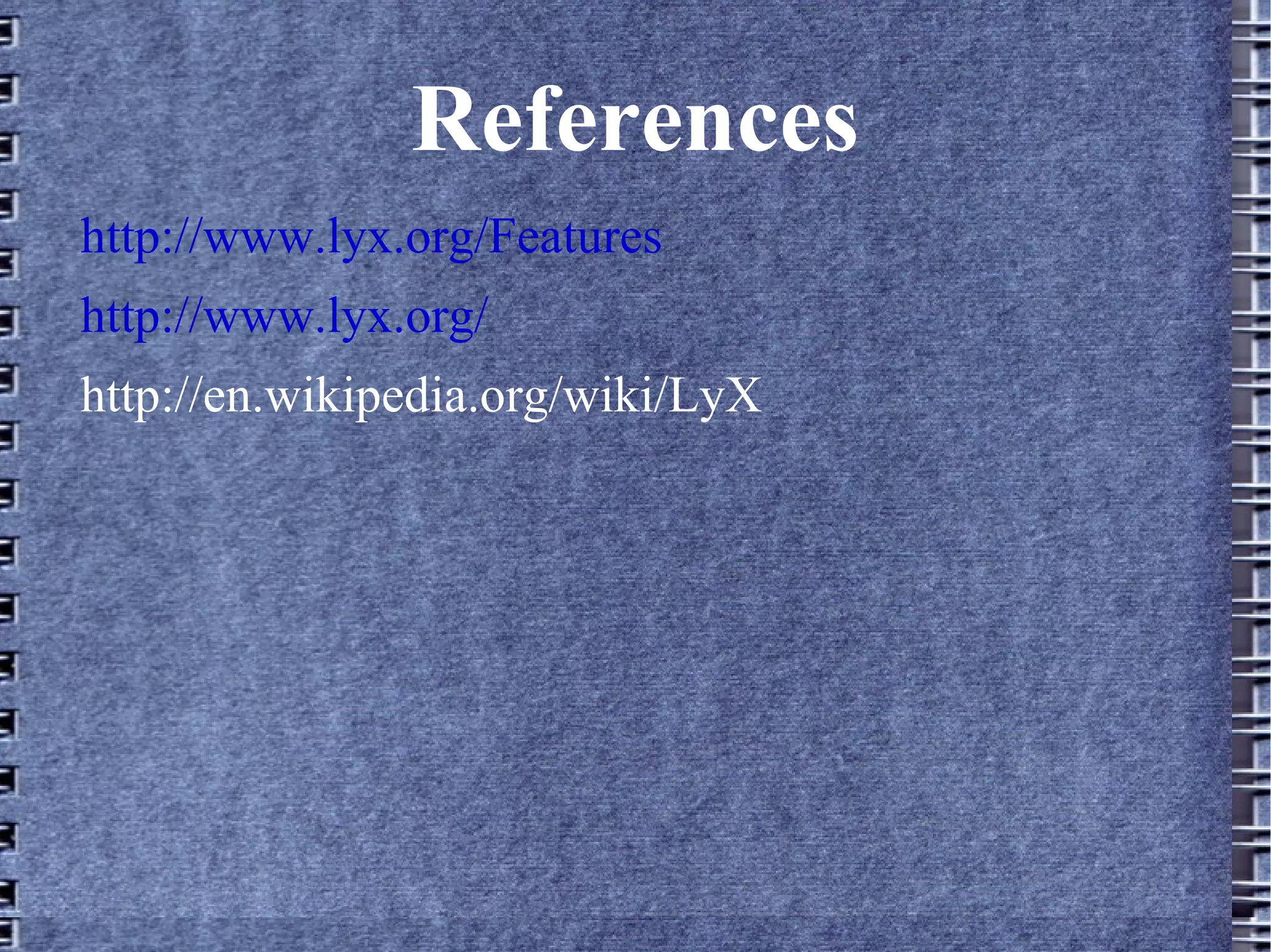 Presentation in lyx document processor | ODP