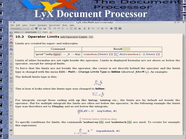 Presentation in lyx document processor | ODP