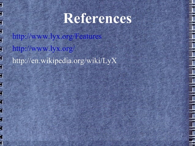 Presentation in lyx document processor | ODP