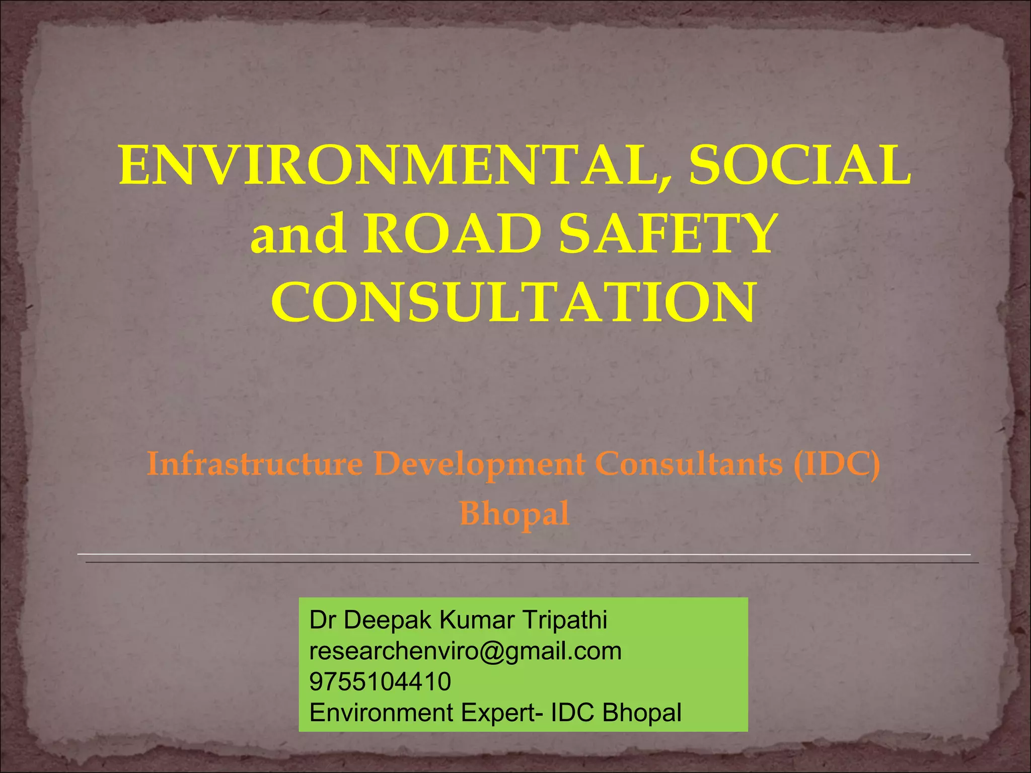 Environment Social and road safety safeguard | PPT