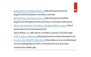 Beyond HTML5:Device, Graphics, Orientation, Real Time | PPT