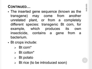 Presentation insect resistant transgenic crops ahmad madni (21-12-2016 ...