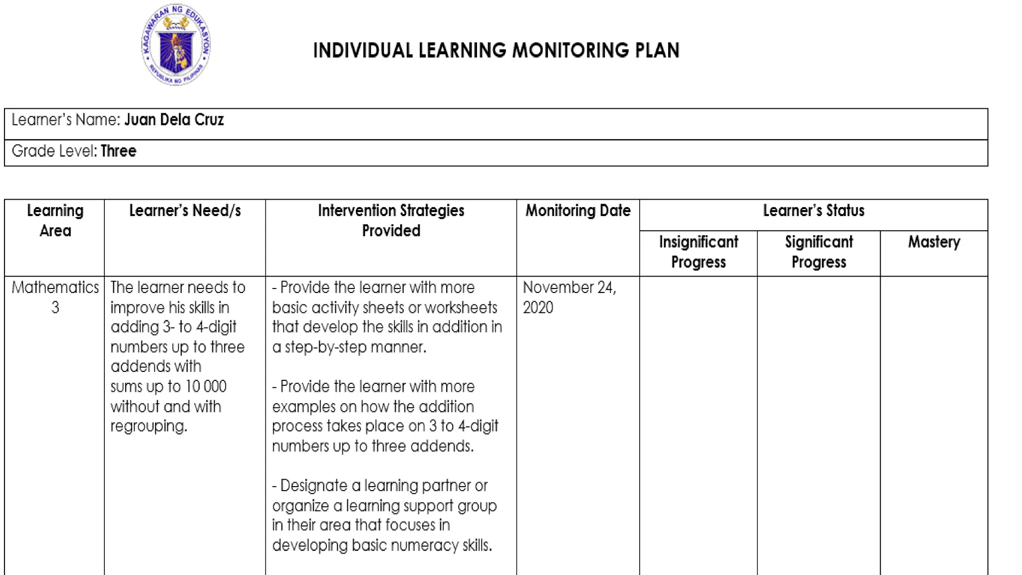 how to accomplish individual learning plan.pptx