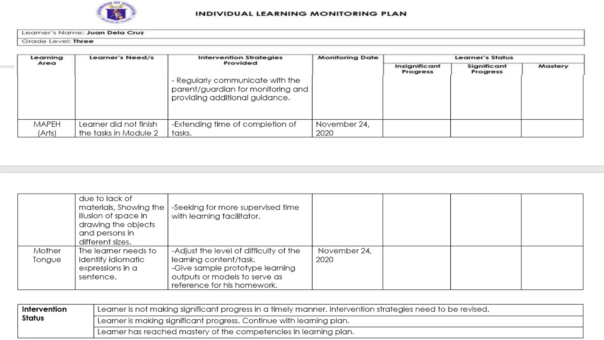 how to accomplish individual learning plan.pptx