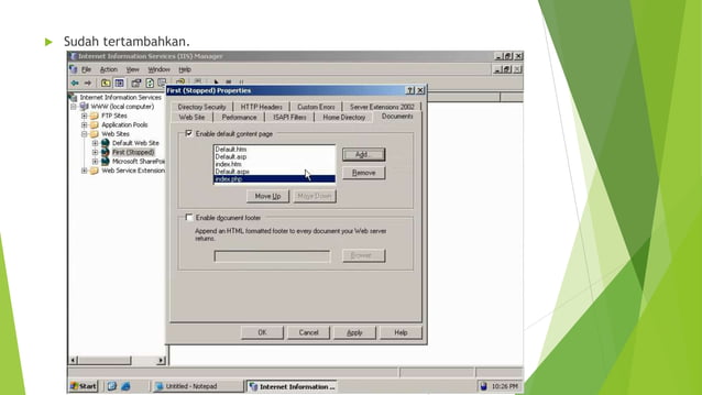 Presentation Installasi,Configuration,Troubleshot IIS Web Server | PPT