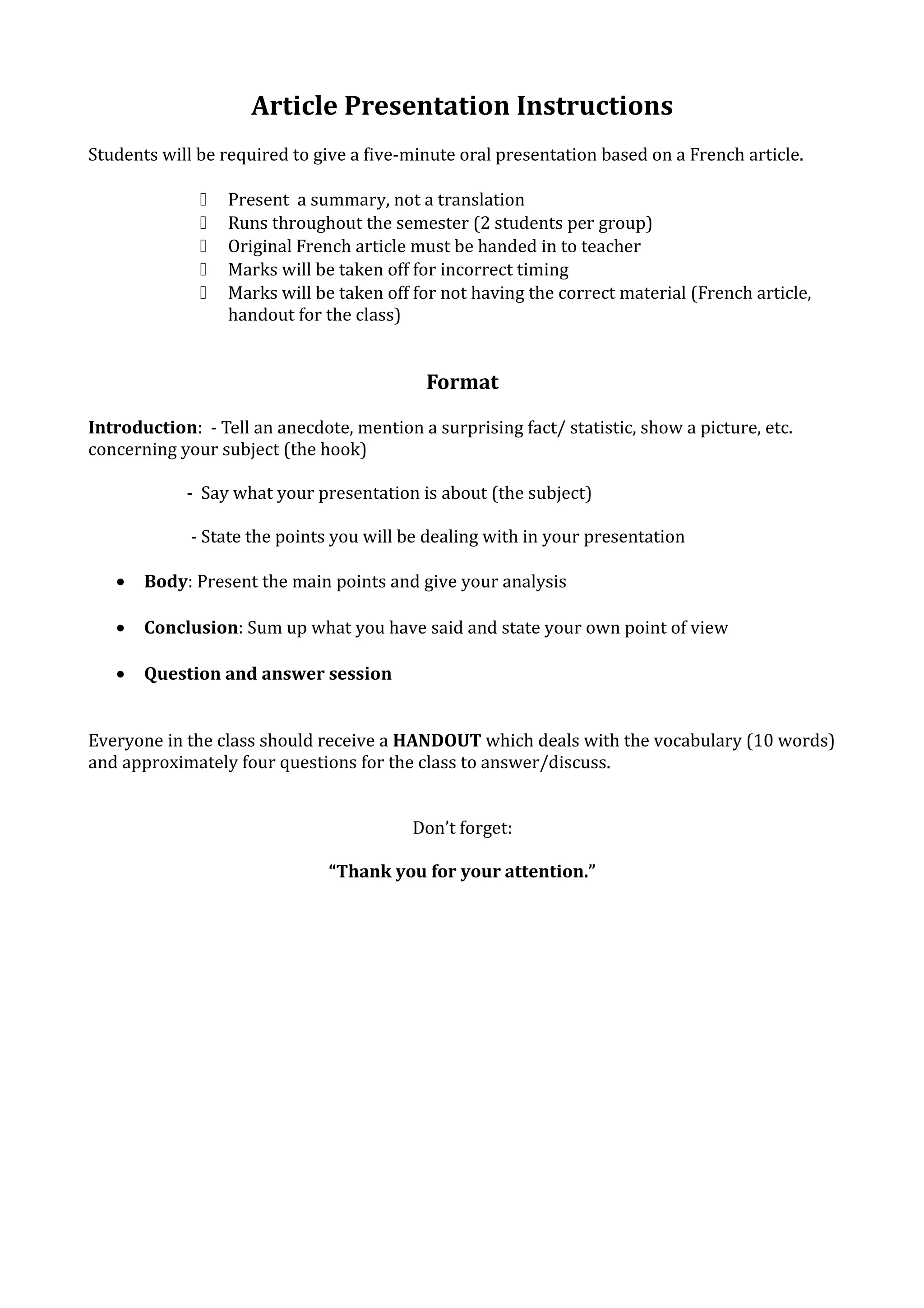 Presentation instructions and tips | PDF