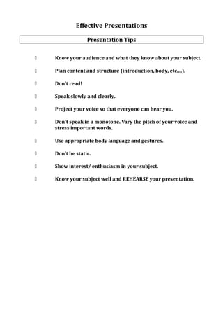 Presentation instructions and tips | DOC