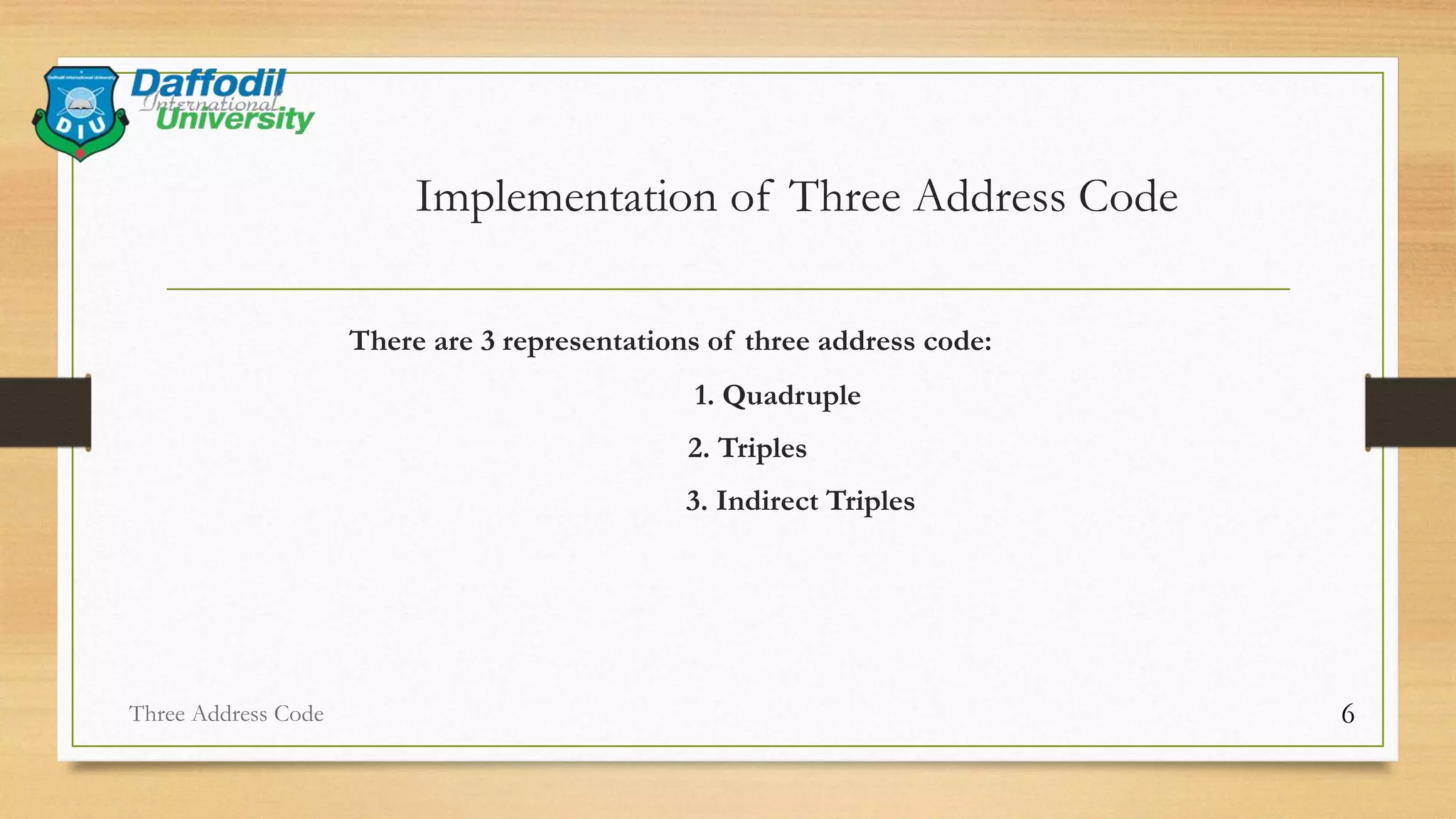 Presentation(intermediate code generation) | PPTX