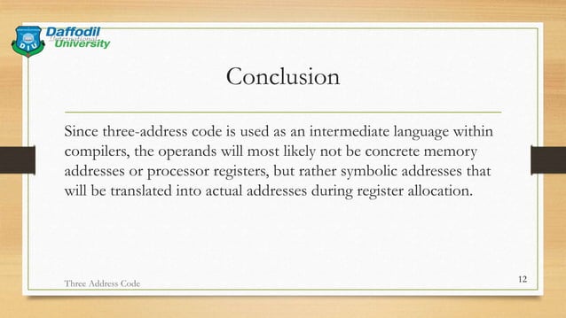 Presentation(intermediate code generation) | PPT