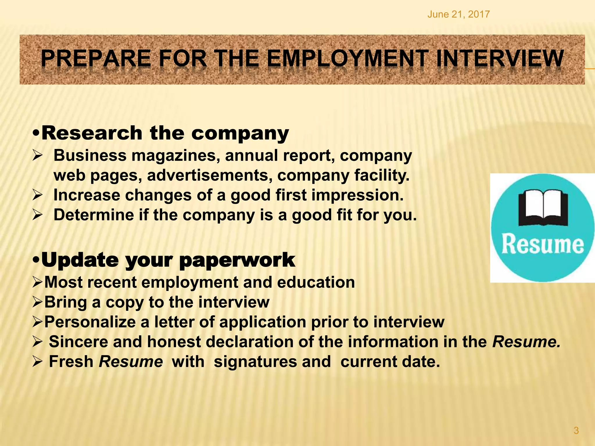 Presentation interview | PPT
