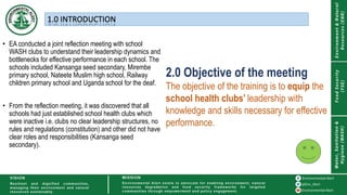School water, sanitation & hygiene (wash) clubs; indicators of an ...