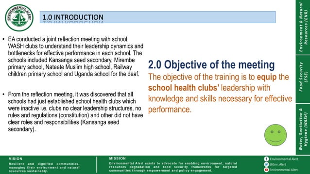 School water, sanitation & hygiene (wash) clubs; indicators of an ...