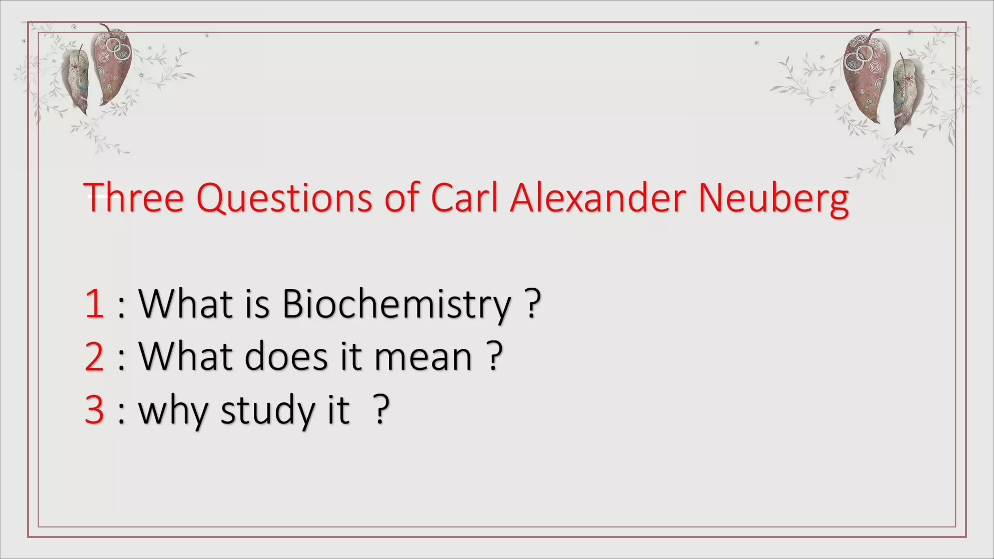 Presentation introduction to biochemistry | PPT