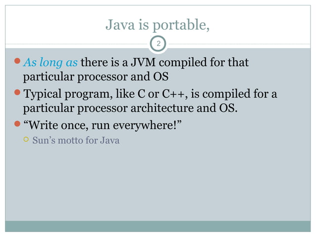 Presentation to java | PPT