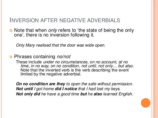 How to add emphasis: inversions