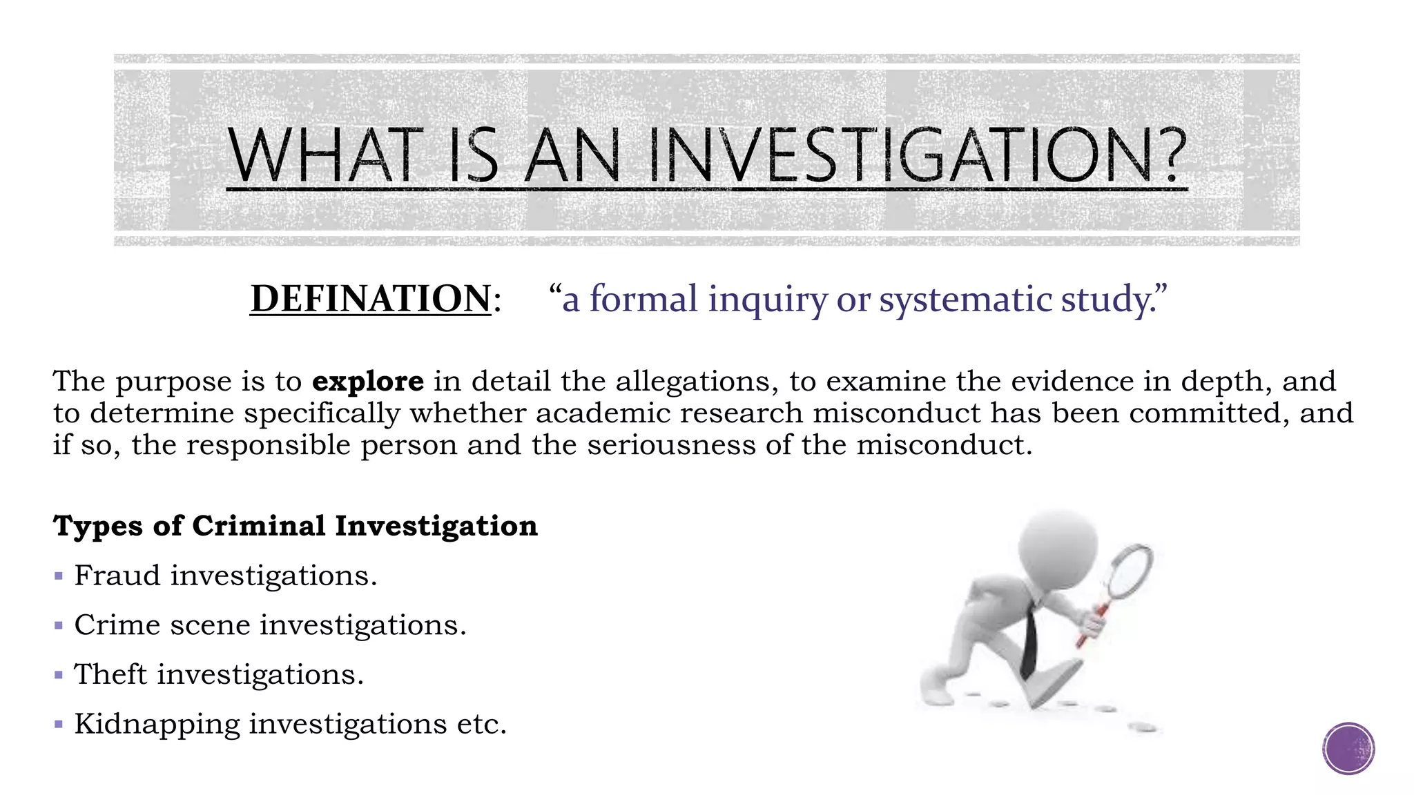 Investigation recording and reporting | PPTX