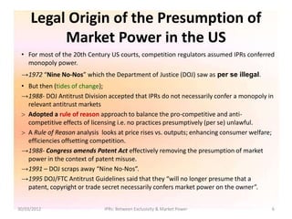 Intellectual Property Rights: Between Exclusivity and Market Power ...