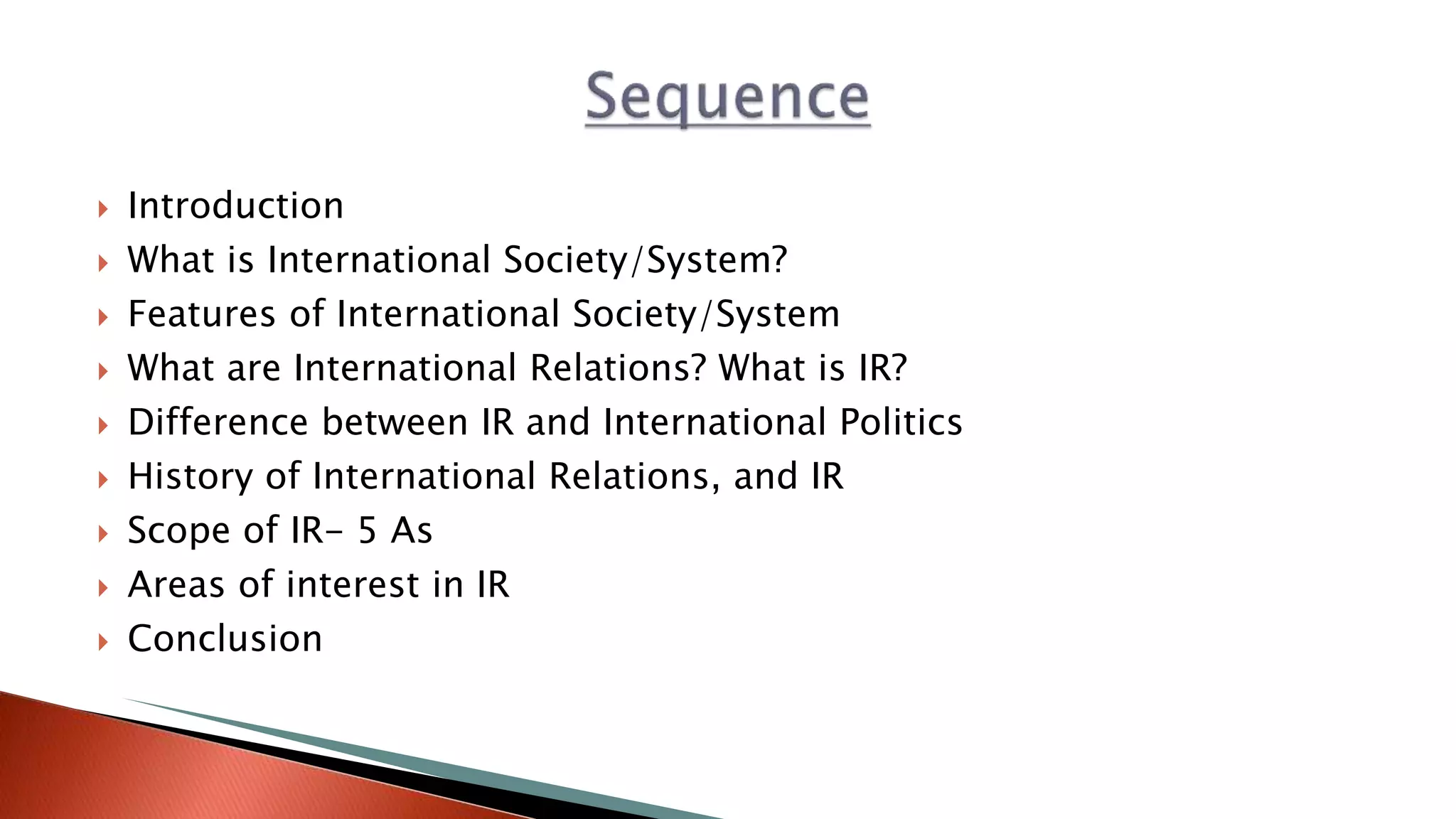 International Relations: Definition, History & Scope | PPTX