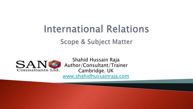 International Relations: Definition, History & Scope | PPTX | Non ...