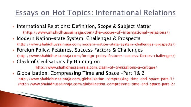 International Relations: Definition, History & Scope | PPTX | Non ...
