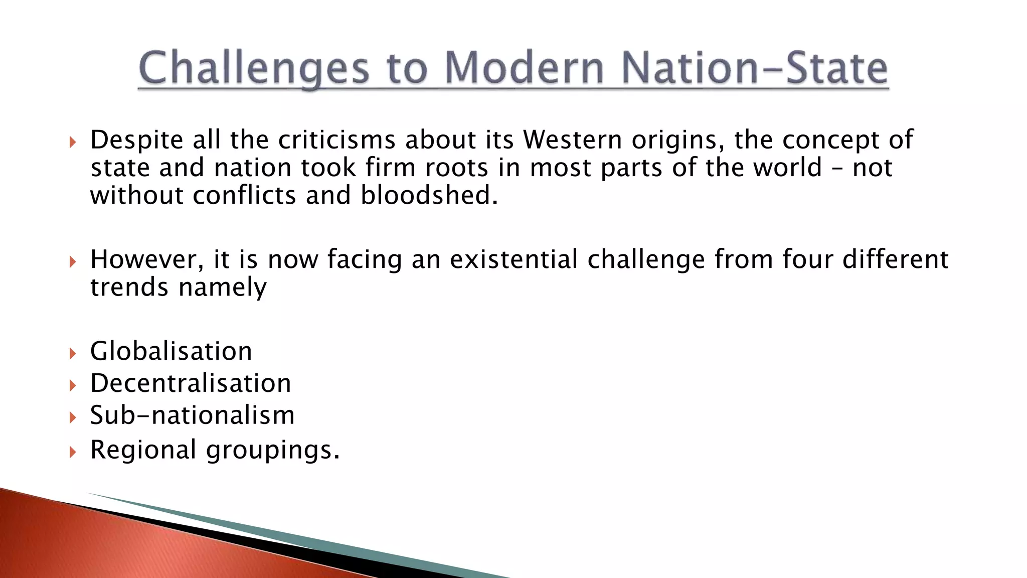 Modern Nation-state System: Challenhes & Prospects | PPTX