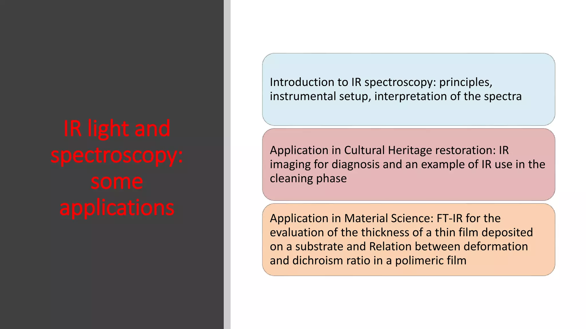 IR light and spectroscopy: some applications | PPTX
