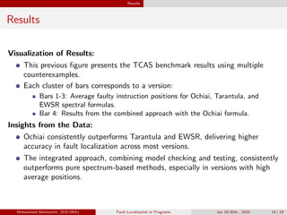 Combining Model Checking and Spectrum-Based Fault Localization with Multiple Counterexamples | PPT