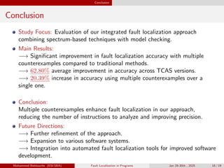 Combining Model Checking and Spectrum-Based Fault Localization with Multiple Counterexamples | PPT