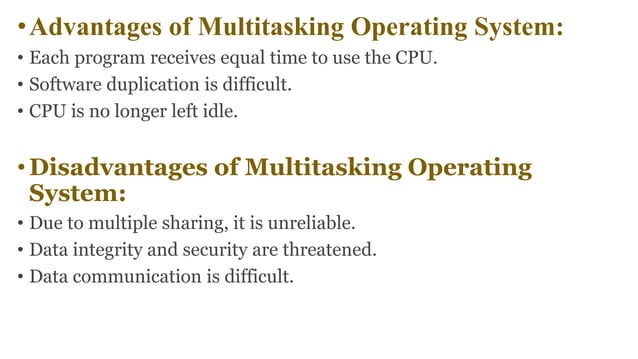 Operating System-Types-Examples-Advantages & disadvantages | PPTX ...
