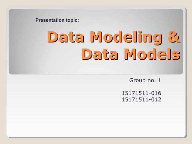 data modeling and models | PPT | Databases | Computer Software and ...