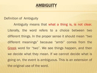 AMBIGUITY- POETRY 3_Presentation Introduction To Literature (ITL) | PPT